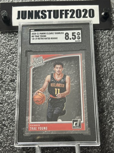 2020-21 Clearly Donruss Trae Young Rated Rookie SGC 8.5 SP 8 Hawks 2018 ...