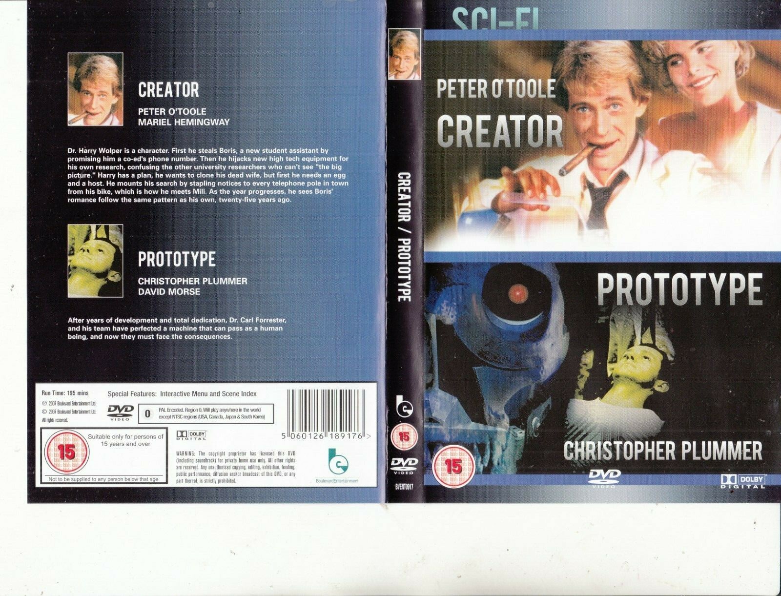 Creator-1985-Peter O'Toole/Prototype-1983-2 Movie-DVD | eBay