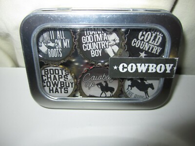 Brand New Six Pack Set Of Cowboy Themed Magnets From Recycled Bottle ...