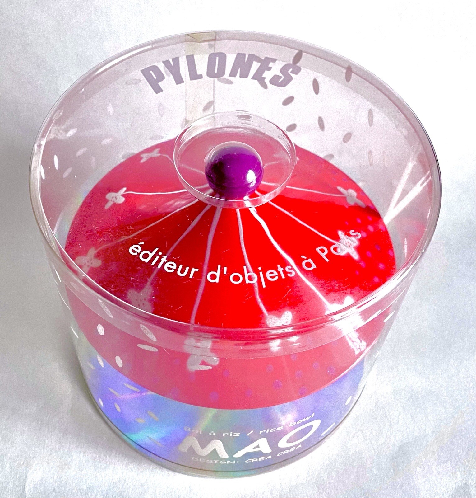 PYLONES MAO Rice Bowl (GIRL) Floral PVC Paris France CREA CREA NIB Rare ...