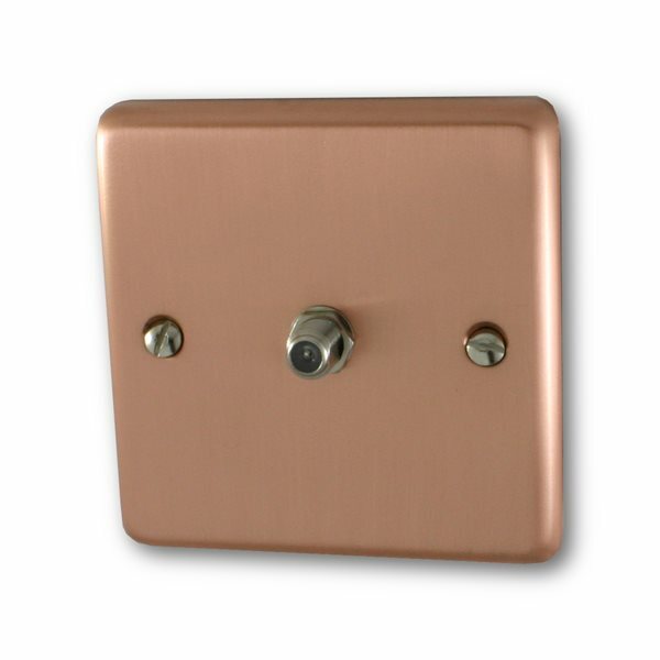 Brushed Matt Satin Copper Plug Sockets Light Switches Dimmers - Whole ...