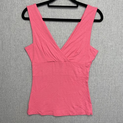 Cue Womens Top Size Small Pink Tank Cotton Stretch V Neck 3514 | eBay ...