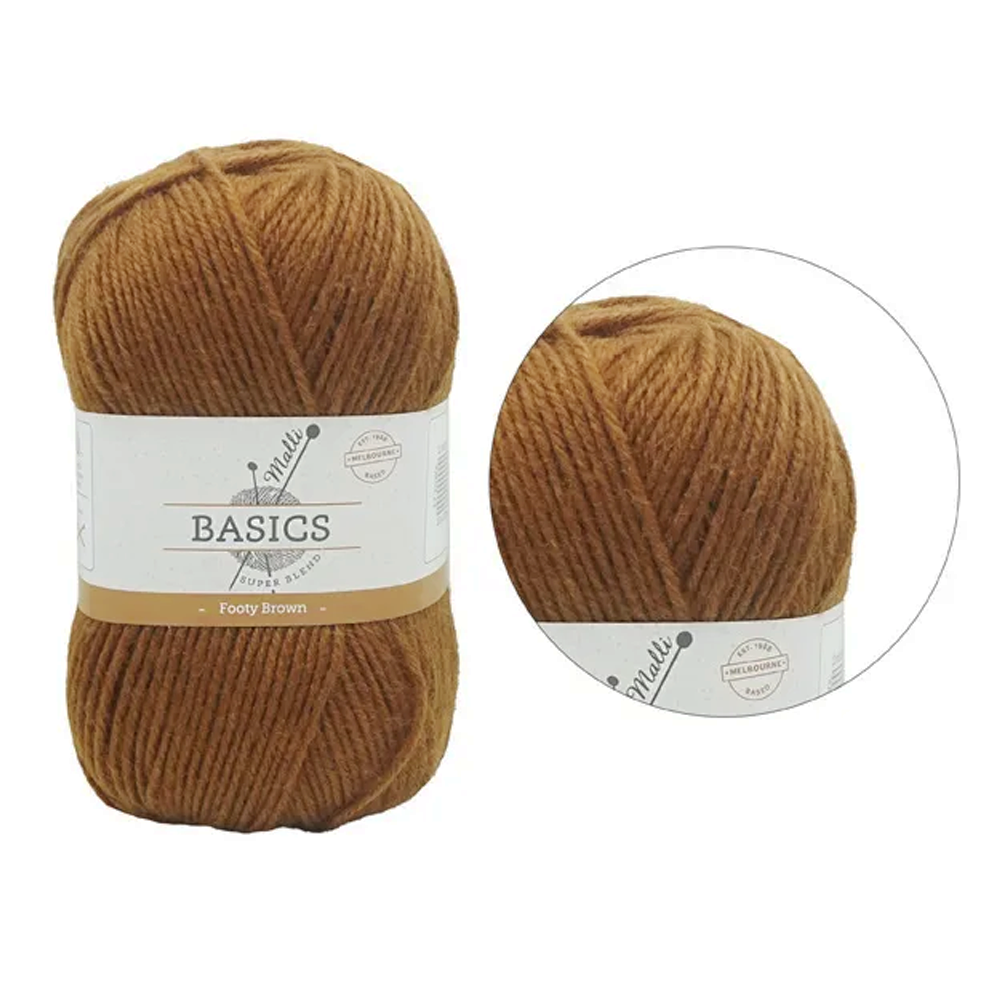 10 x 100g Footy Brown Knitting Yarn Soft Crochet Blend Basic Craft Wool ...