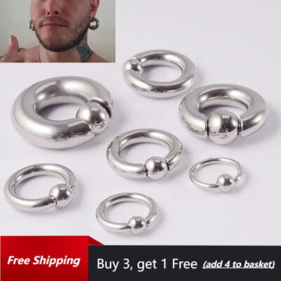 4X Easy Fit Large Gauge BCR 3-12mm Heavy CBR Ball Closure Ring PA ...