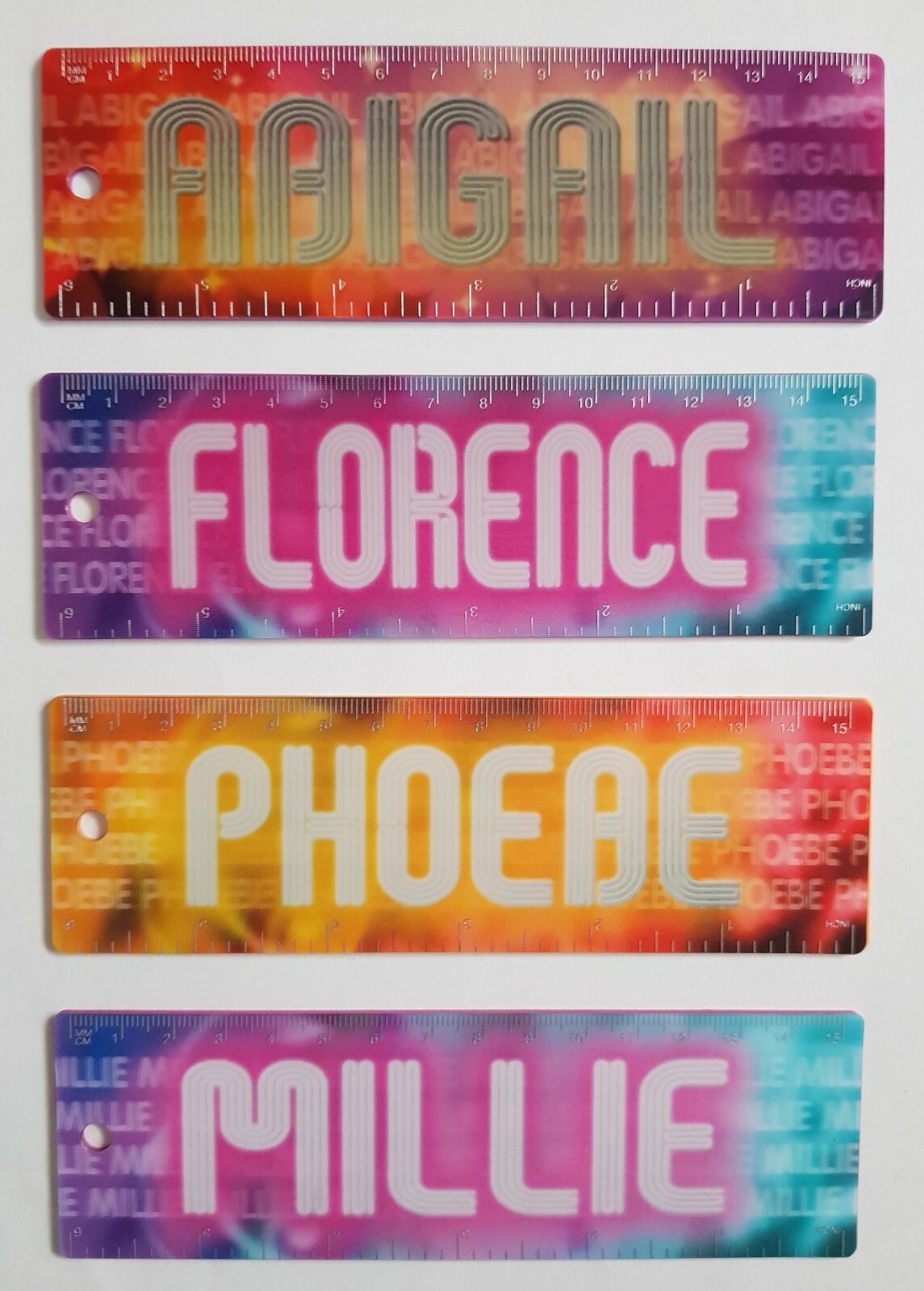 **GIRLS PERSONALISED NAMED STURDY PLASTIC RULER 6" OR 15CM 3D ...