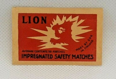 VINTAGE MATCHBOX LABEL - LION | eBay UK