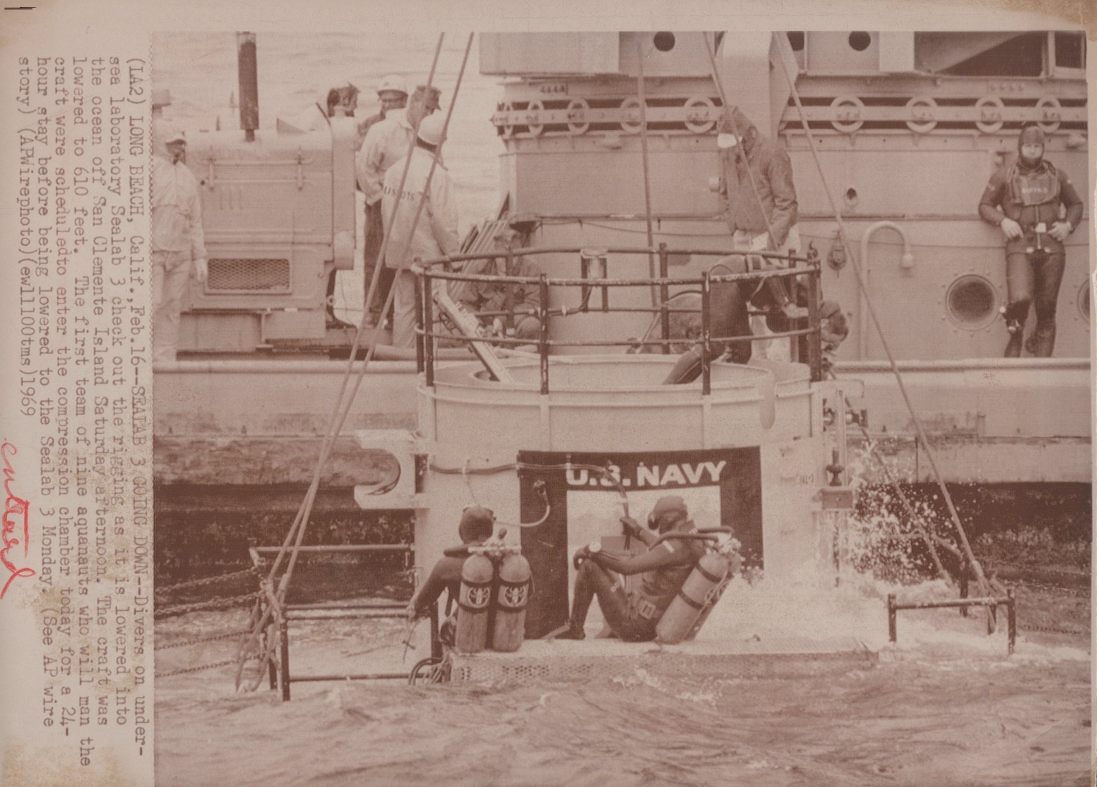 1969 Sealab 3 Diving Operation Long Beach Rare Vintage Original Press ...