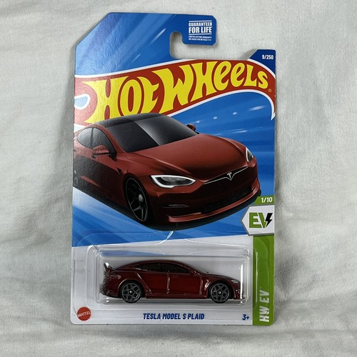 Hot Wheels Tesla Model S Plaid Maroon HW EV 9/250 194735256839| eBay