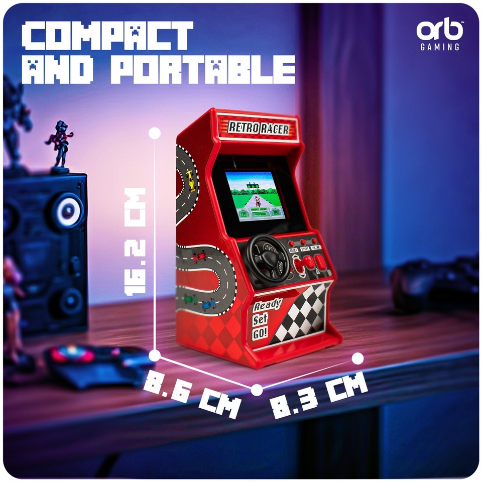 Orb Retro Game Console Mini Arcade 30 Classic Titles Portable Racing ...