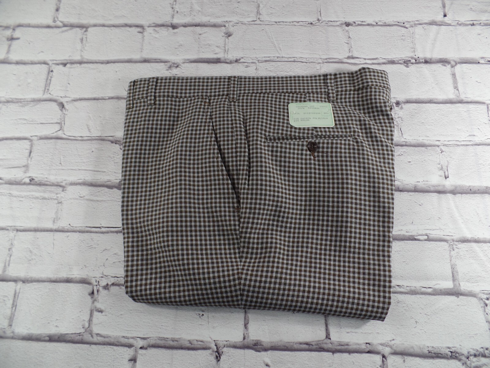 NEW Men's Vintage Pants Plaid Flat Front Size 39 x 35 Needs Hem Brown ...