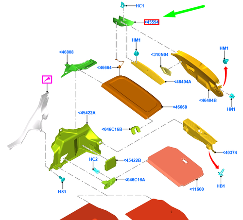 FORD FIESTA MK7 Right Side Tailgate Trim 2162497 H1BB-A42324-AC3ZHE NEW ...
