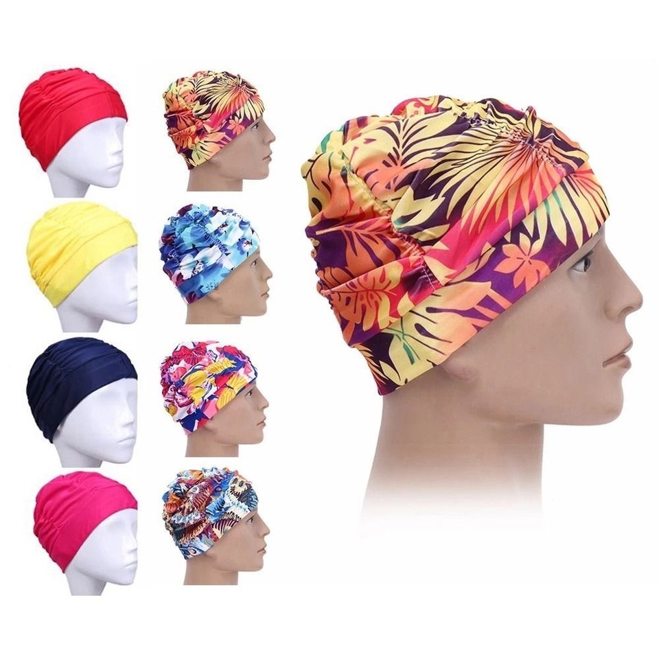 1PC High Elastic Swimming Cap Men Women Long Hair Swim Pool Hat Nylon ...