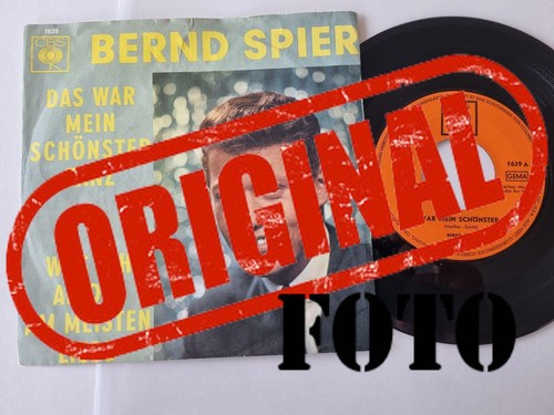 7" Single Bernd Spier - Das war mein schönster Tanz Vinyl Germany | eBay