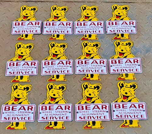 12X BEAR SERVICE PORCELAIN ENAMEL SIGN BOARD SIZE 8"X 5" INCHES SINGLE ...