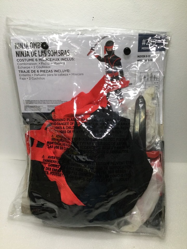 Shadow Ninja Kids 6-Piece Halloween Costume Size Medium (8-10) | eBay