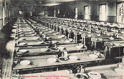 Waupun Wisconsin State Prison Interior Inmate's Dining Room B&W ...