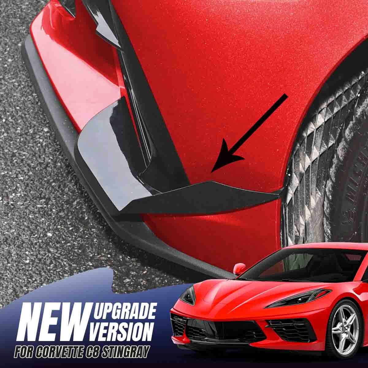 For Corvette C8 Z51 Stingray 2020-UP 2X Front Bumper Side Canards ...