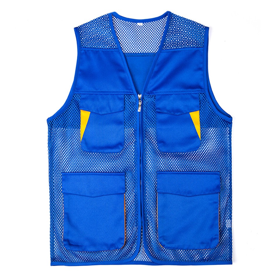 Mens Womens Mesh Utility Waistcoat Work Jacket Vest Top Gilet Multi ...