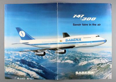 SABENA BOEING 747-300 AIRLINE BROCHURE SAVOIR FAIRE IN THE AIR GREAT ...