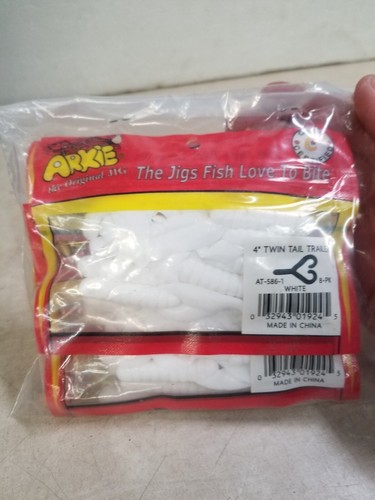 6 Packs - Arkie Twin Tail Trailer 3in 8pk Bass Crappie Soft Bait Jig | eBay