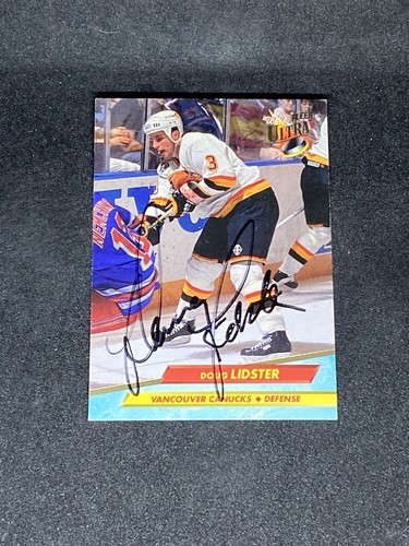 Doug Lidster 1992-93 Fleer Ultra #221 Vancouver Canucks Autographed ...