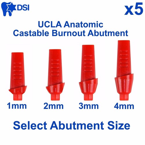 5 UCLA Dental Fixture Plastic Castable Anatomic Straight Custom Adapter ...