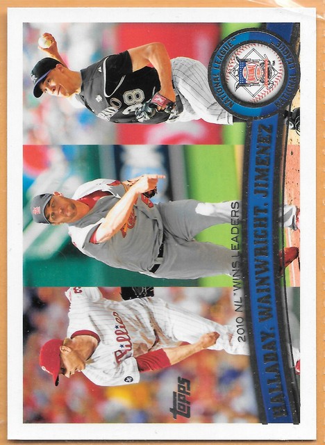 2011 Topps - League Leaders #11 Adam Wainwright, Roy Halladay, Ubaldo ...