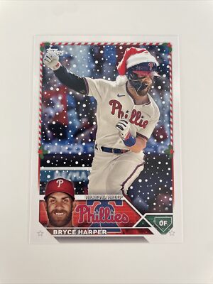 2023 Topps Holliday Bryce Harper Santa Hat Image Variation Phillies ...