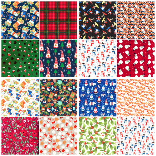 Christmas Poly Cotton Fabric Xmas Material Festive Printed Designs By ...