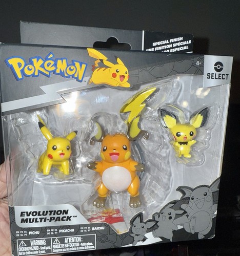 Pokemon Select Evolution Multi-Pack Pichu Pikachu Raichu Figures NIB ...