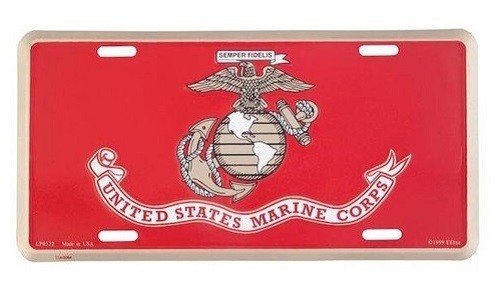 US Marine Corps License Plate- USMC Red EGA Semper Fi Vehicle Plate ...