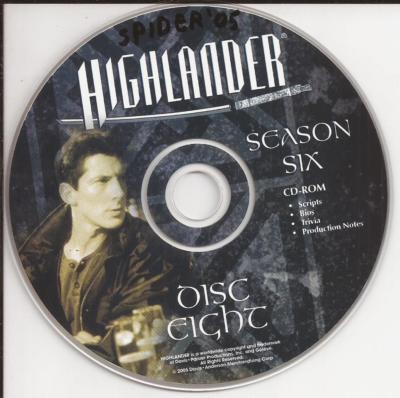 Highlander (DVD) Sixth Season 6 Disc 8 Replacement Disc U.S. Issue! | eBay