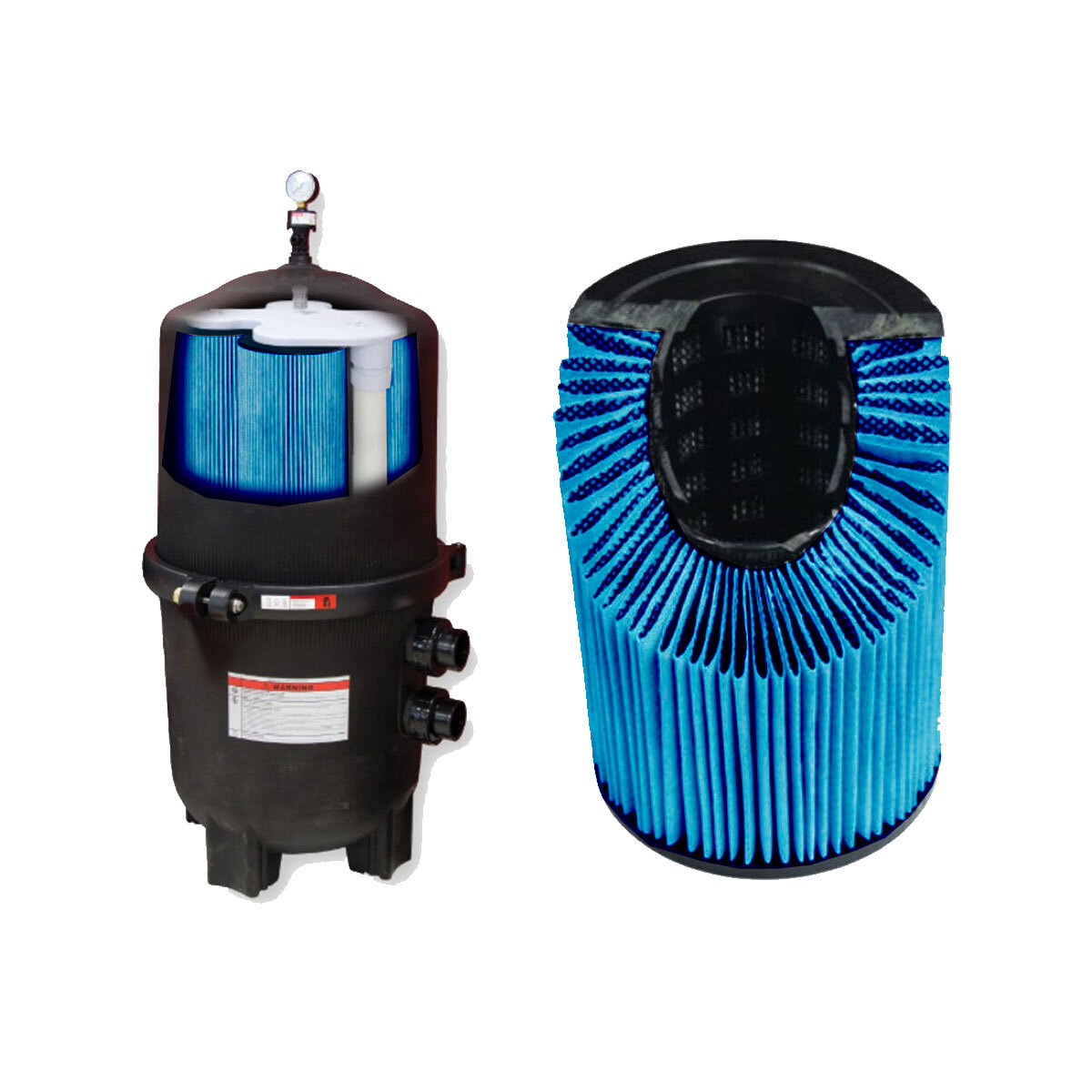 Rx Clear In-Ground Swimming Pool Quad Cluster Cartridge Filter - Choose ...