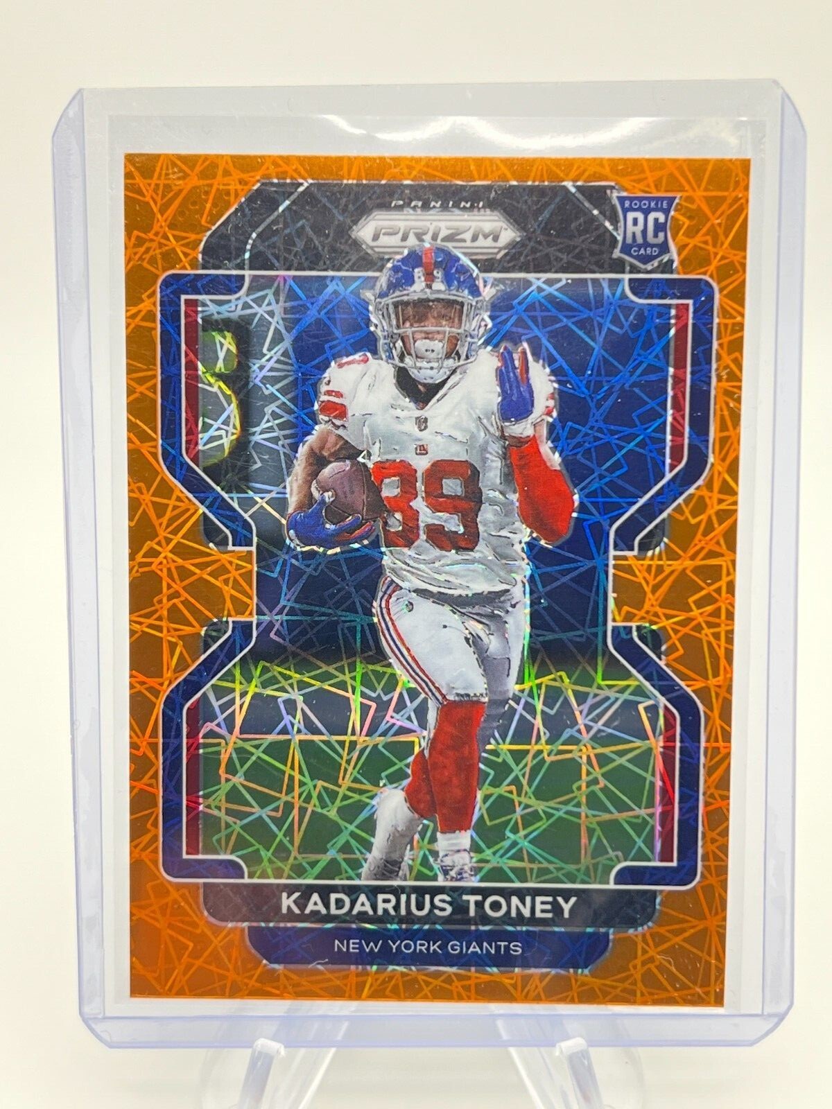 2021 Panini Prizm Prizm Orange Laser #342 Kadarius Toney Rookie Giants ...