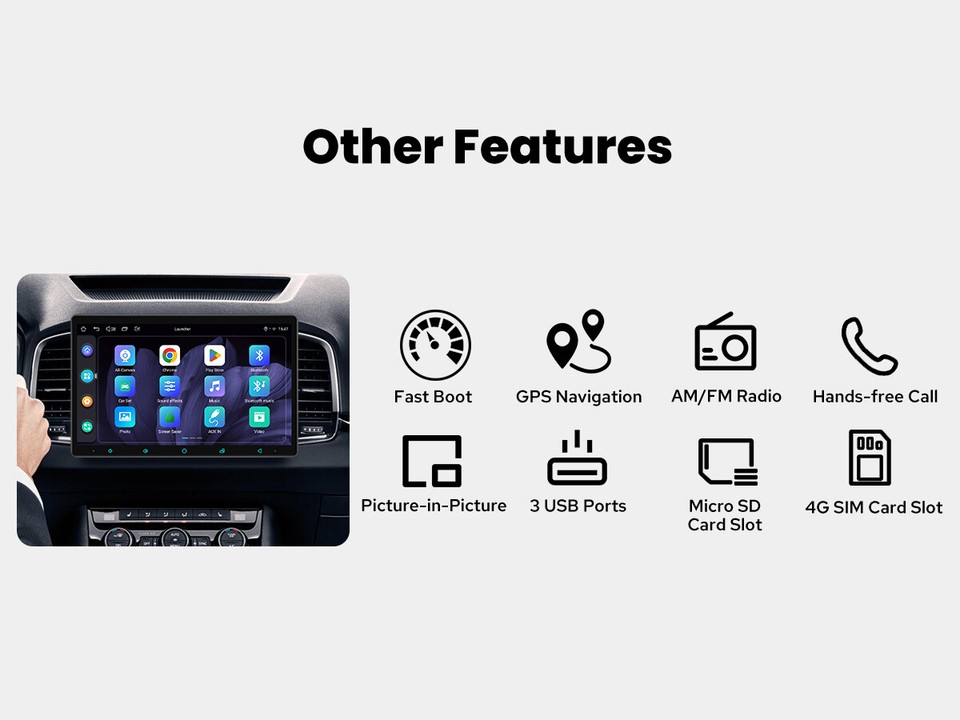 Single Din Touchscreen Radio JOYING Floating Screen 11.6 inch CarPlay ...