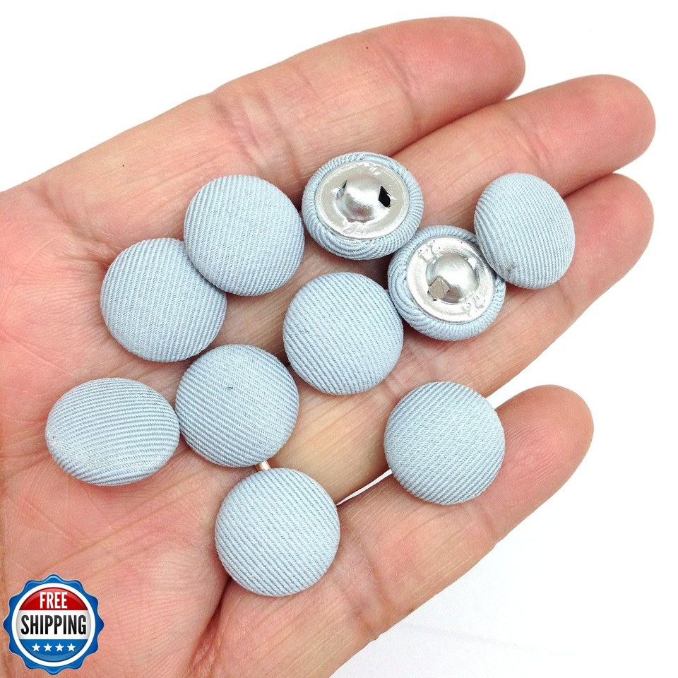 PEPPERLONELY 10PC 15mm Fabric Cloth Covered with Metal Shank Roun | eBay