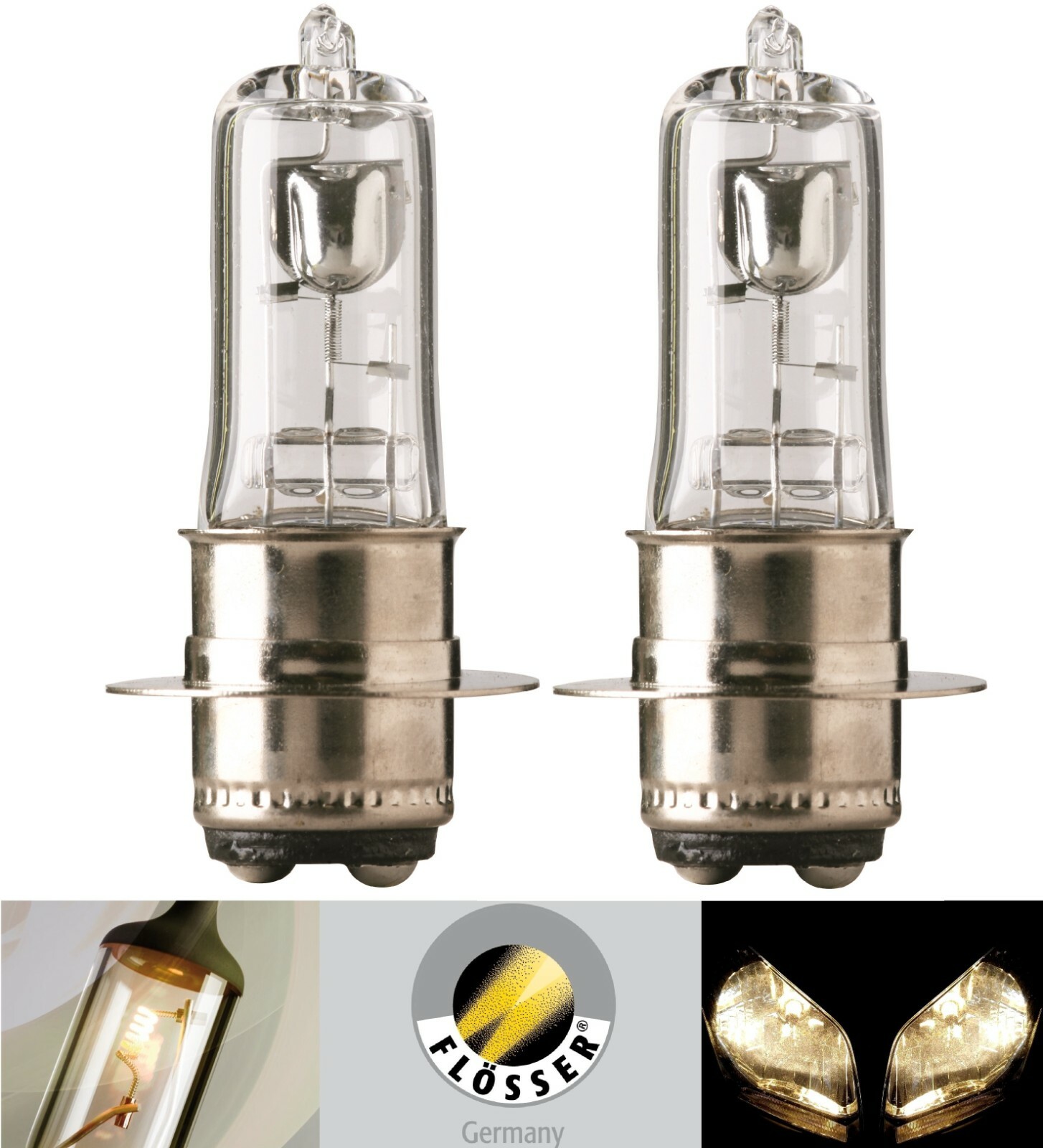 Flosser H6M P15d-25-1 25/25W 225112 Two Bulb Head Light Scooter ATV UTV ...