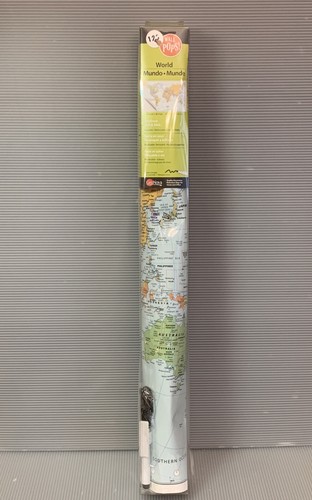 Wall Pops (WORLD WPE99074) Peel & Stick Dry Erase Map w/ Marker ...