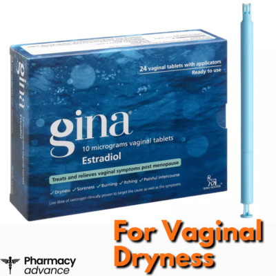 Gina Estradiol 10mcg Vaginal Tablets for Menopause Relief & Vaginal ...