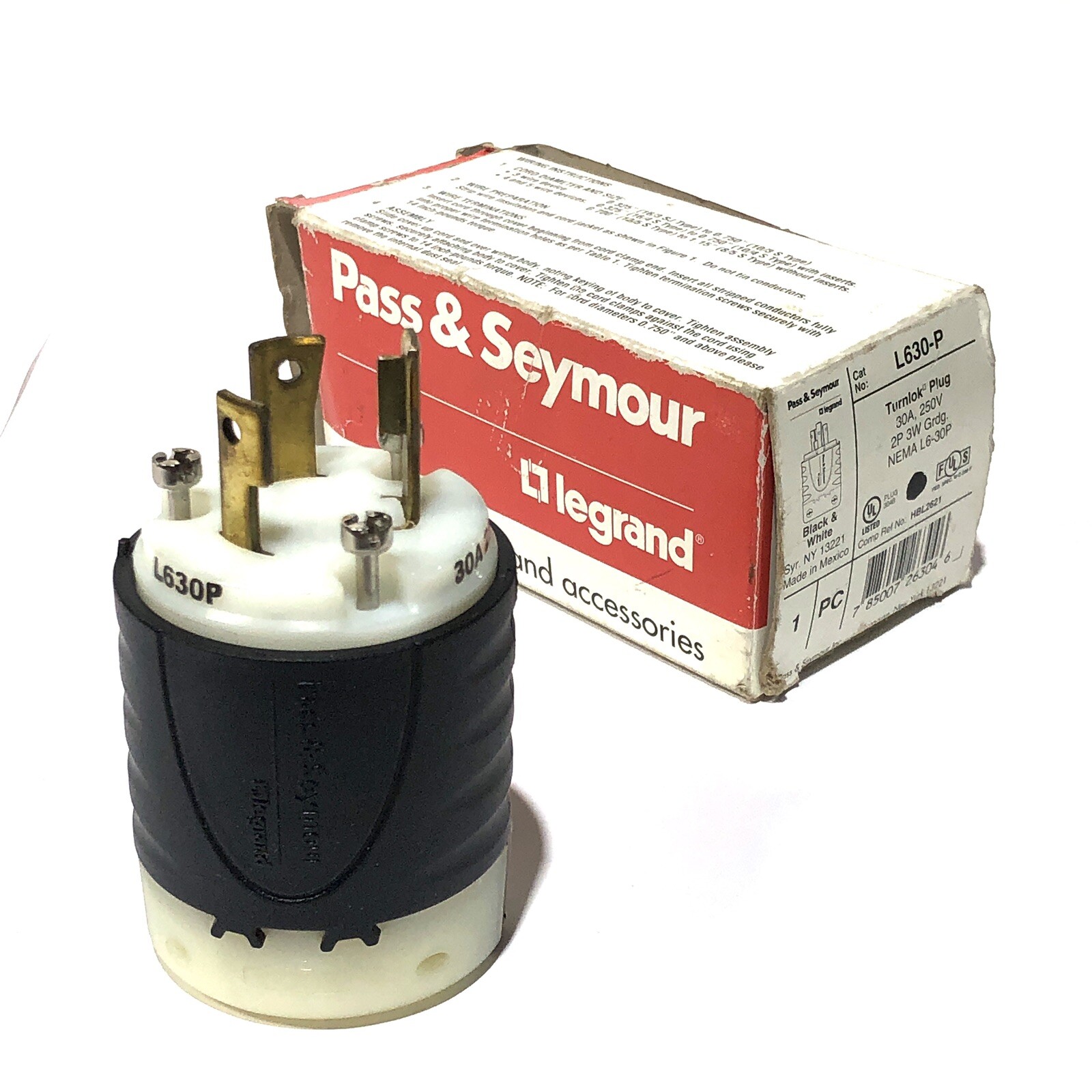 * New Legrand Pass & Seymour L630P Twist Locking Turn Lock Plug 30A ...
