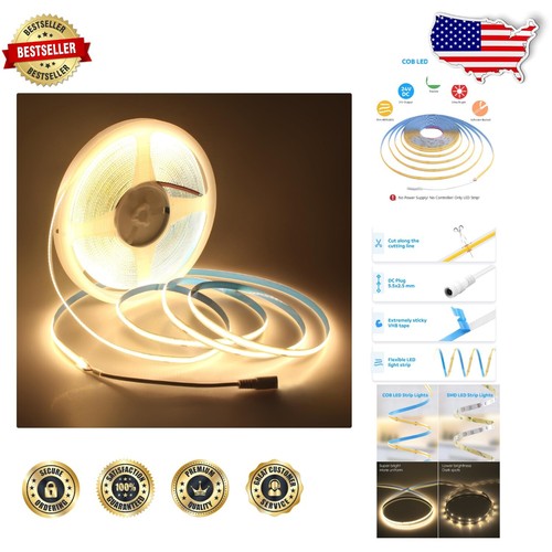 Flexible 50FT COB LED Rope Lights for Indoor Ambience - 3000K Soft Glow ...
