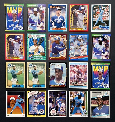 (20) Card Lot Fred McGriff Rookies & More 1987 1988 1989 Baseball NM ...