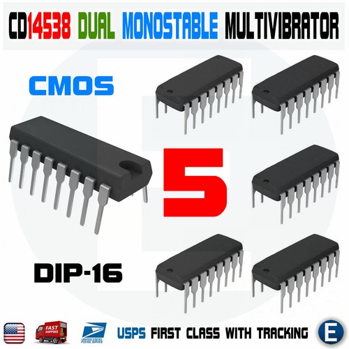 5PCS CD14538BE CD14538 CMOS Dual Precision Monostable Multivibrator DIP ...
