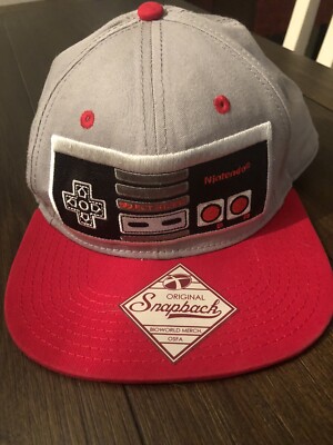 Nintendo Snapback Controller Cap/Hat Gray and Red Adjustable | eBay