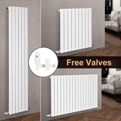 White Vertical Horizontal Flat Panel Designer Radiator Tall Upright ...