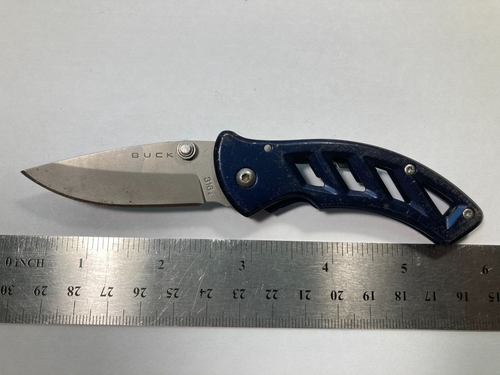 Buck #316 Parallax Tactical Frame Lock Blade Blue | eBay