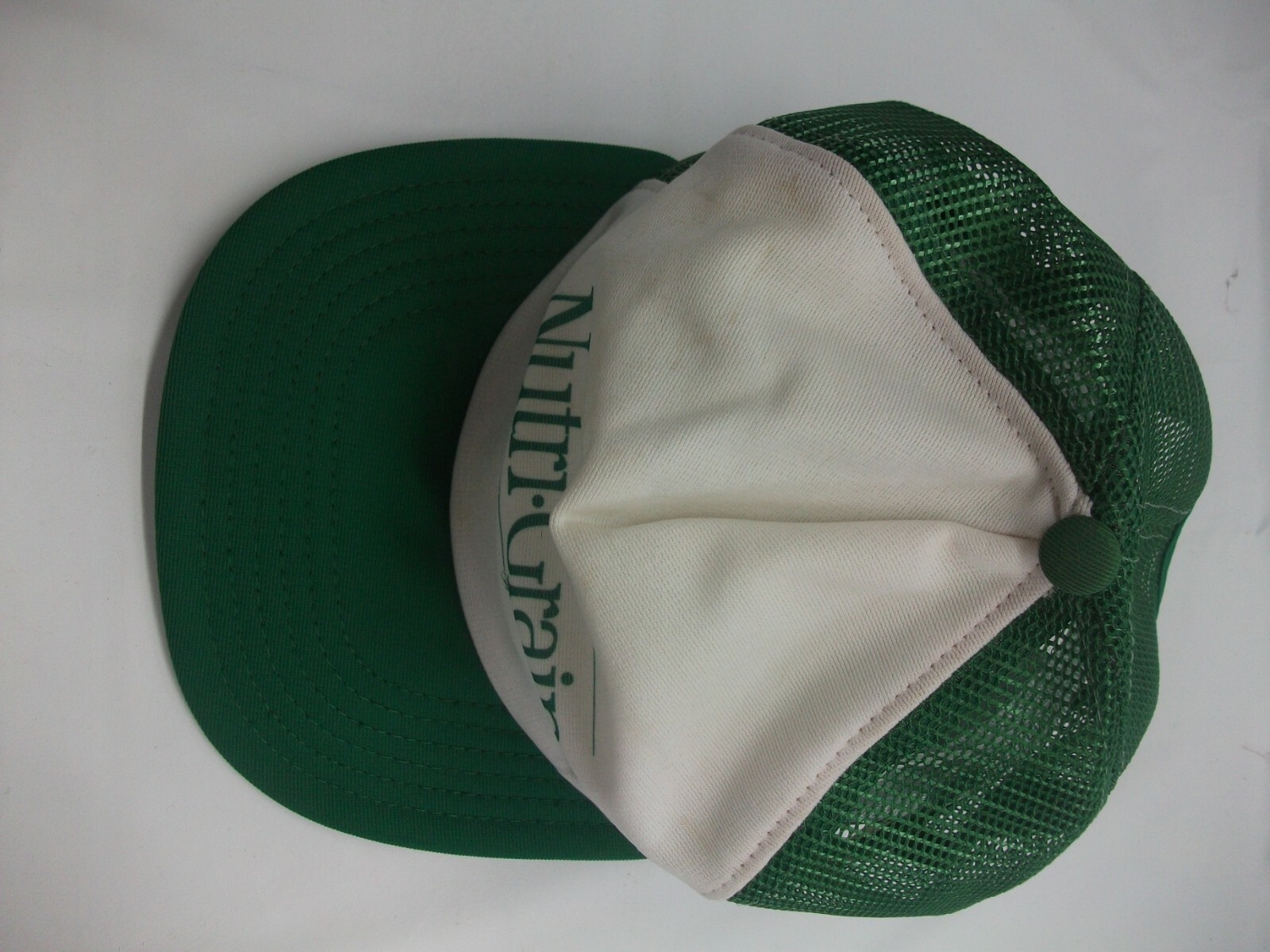 Kellogg's Nutri Grain Broken Bill Hat Vintage Green W… - Gem