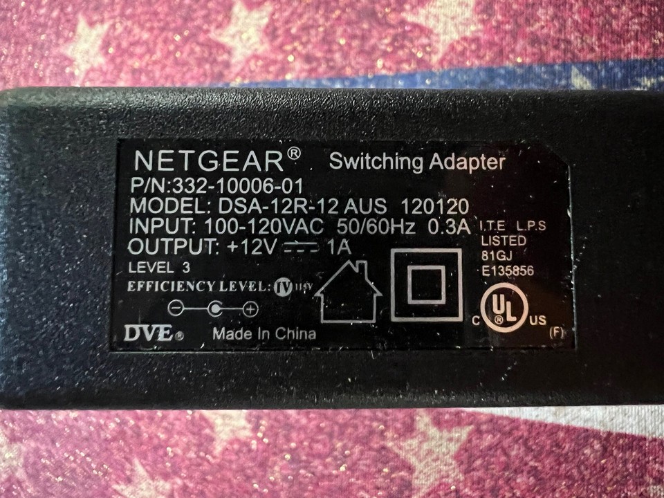NETGEAR model DSA-12R-12 SWITCHING ADAPTER, part #332-10006-01 | eBay