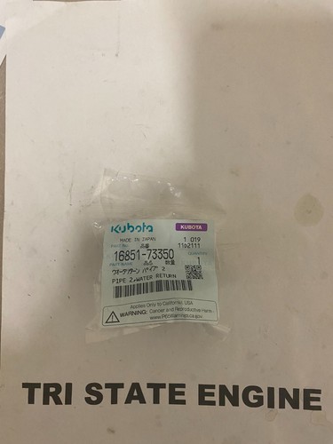 NEW GENUINE KUBOTA WATER RETURN PIPE HOSE PART 16851-73350 D722 D902 ...