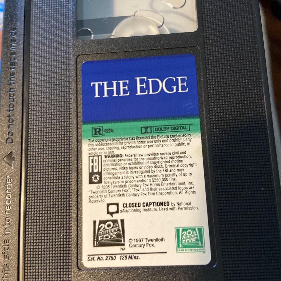 The Edge VHS Movie Vintage 1998 Anthony Hopkins & Alex Baldwin ...